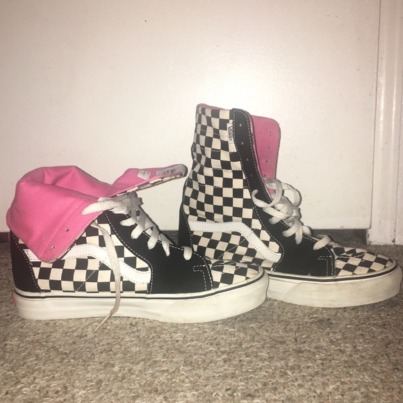 Vans | Shoes | Vans Super Hi Top Skateboard Shoes Black White | Poshmark
